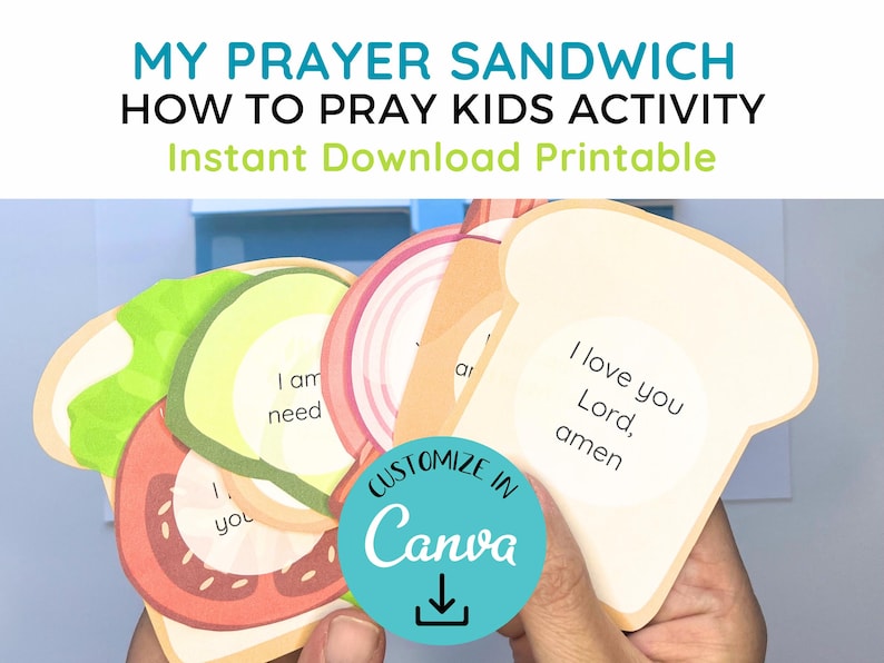 Prayer Sandwich Activity for Kid Prayer Craft Printable Christian ...