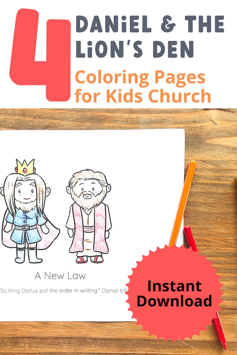 Daniel and the Lions Den Coloring Page Preschool Printable Lions Den ...