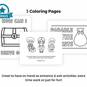 Parable of the Talents Devotional Worksheet for Kids Bible Story Take ...