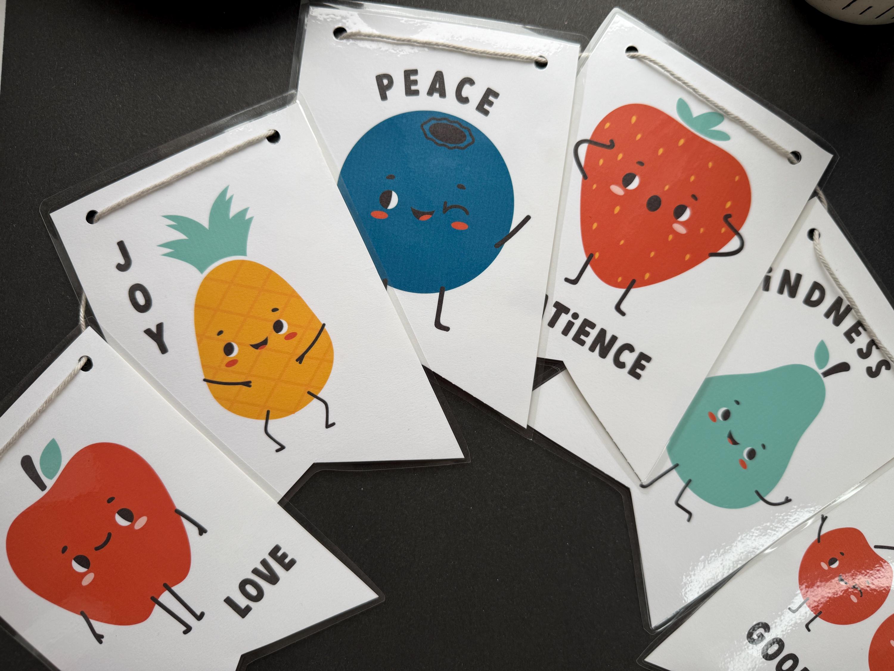 Fruit Spirit Classroom Wall Decor Sunday School Bible Lesson Flashcards ...
