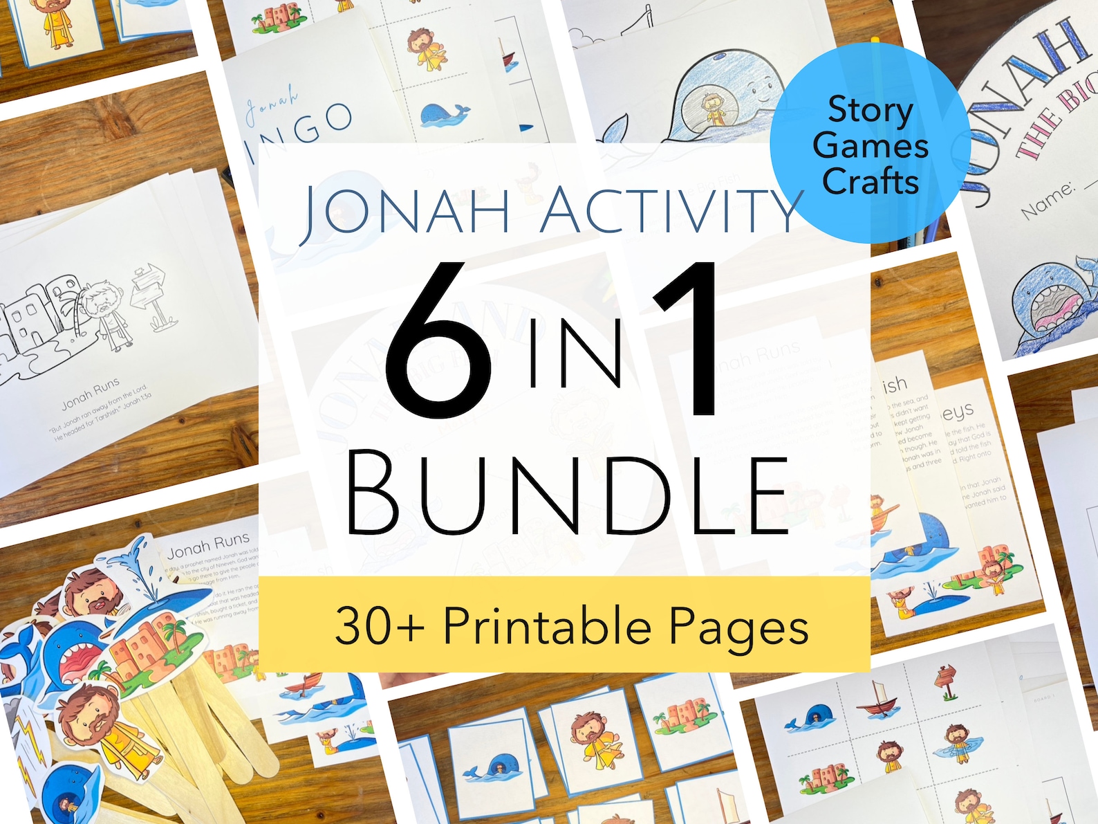 Jonah Bible Story Craft Jonah and the Whale Game for Kid Sunday School ...