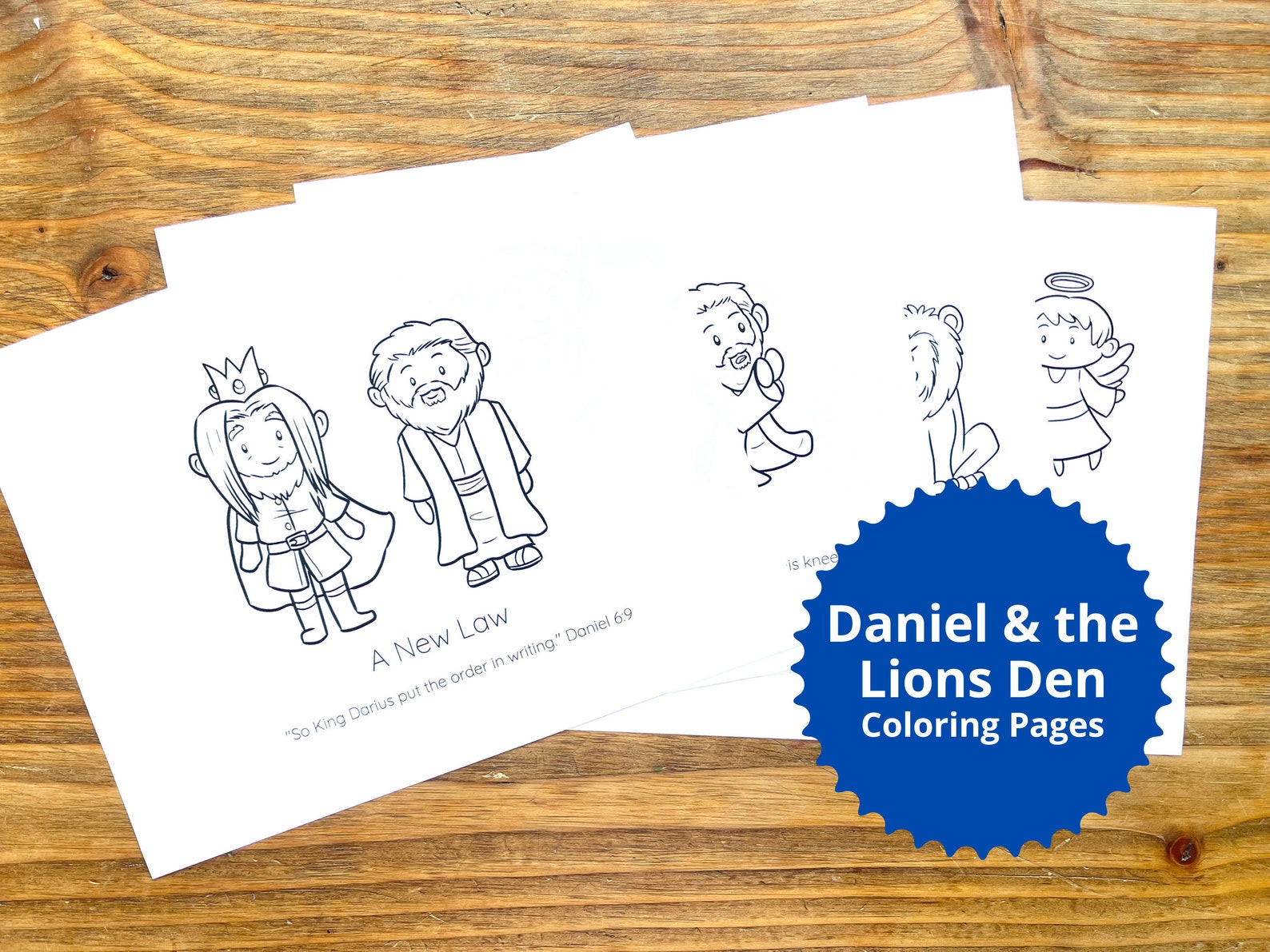 Daniel and the Lions Den Coloring Page Preschool Printable Lions Den ...