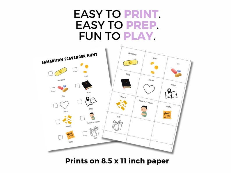 Good Samaritan Scavenger Hunt Game Sunday School Homeschool Game for ...