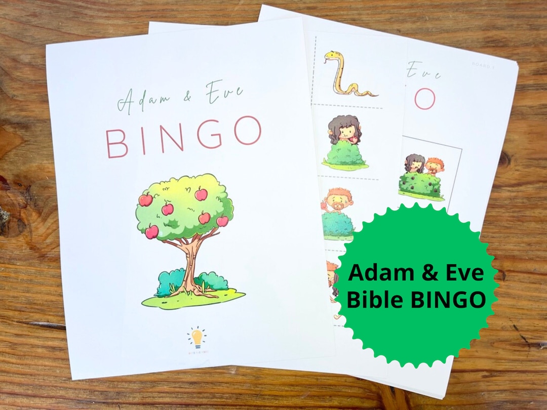 Bingo Game Printable Adam and Eve Bible Story Bingo Adam and Eve Garden ...