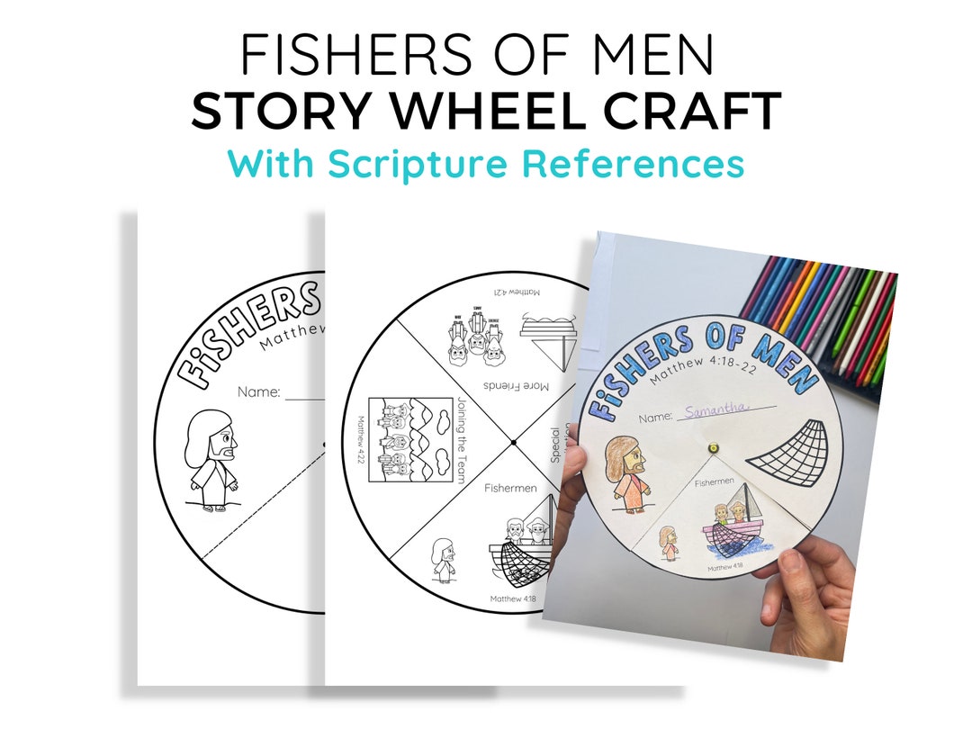 Fishers of Men Story Wheel Craft Printable Bible Activity for Kid Jesus ...