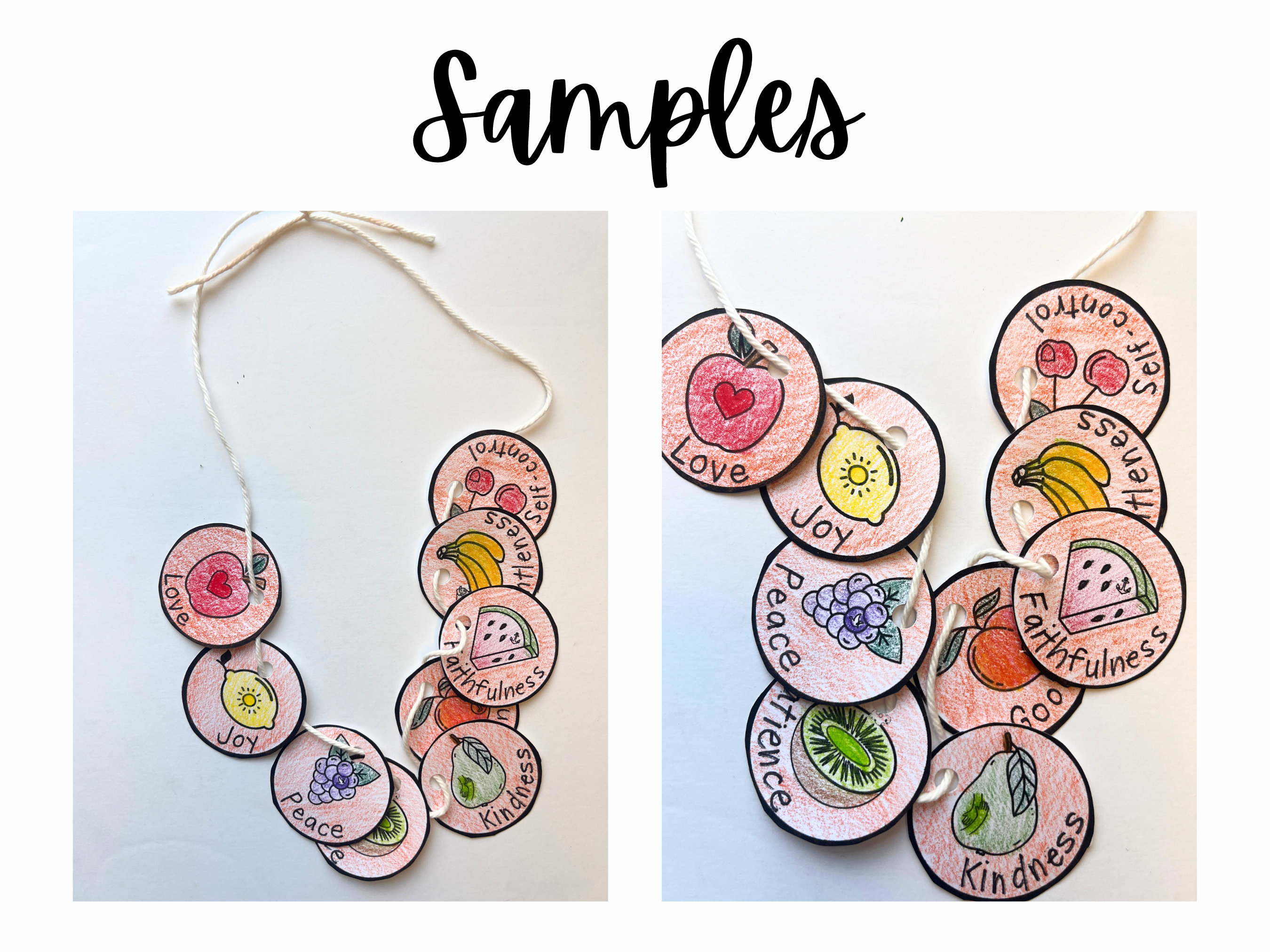 Fruit of the Spirit Bible Craft for Children Necklace Activity Faith ...