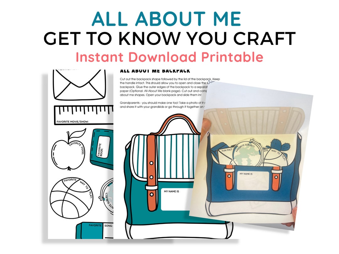 Get to Know You Activity for Kid Classroom About Me Student Craft ...
