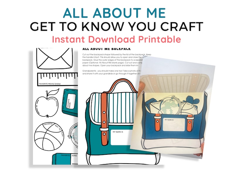 Get to Know You Activity for Kid Classroom About Me Student Craft ...