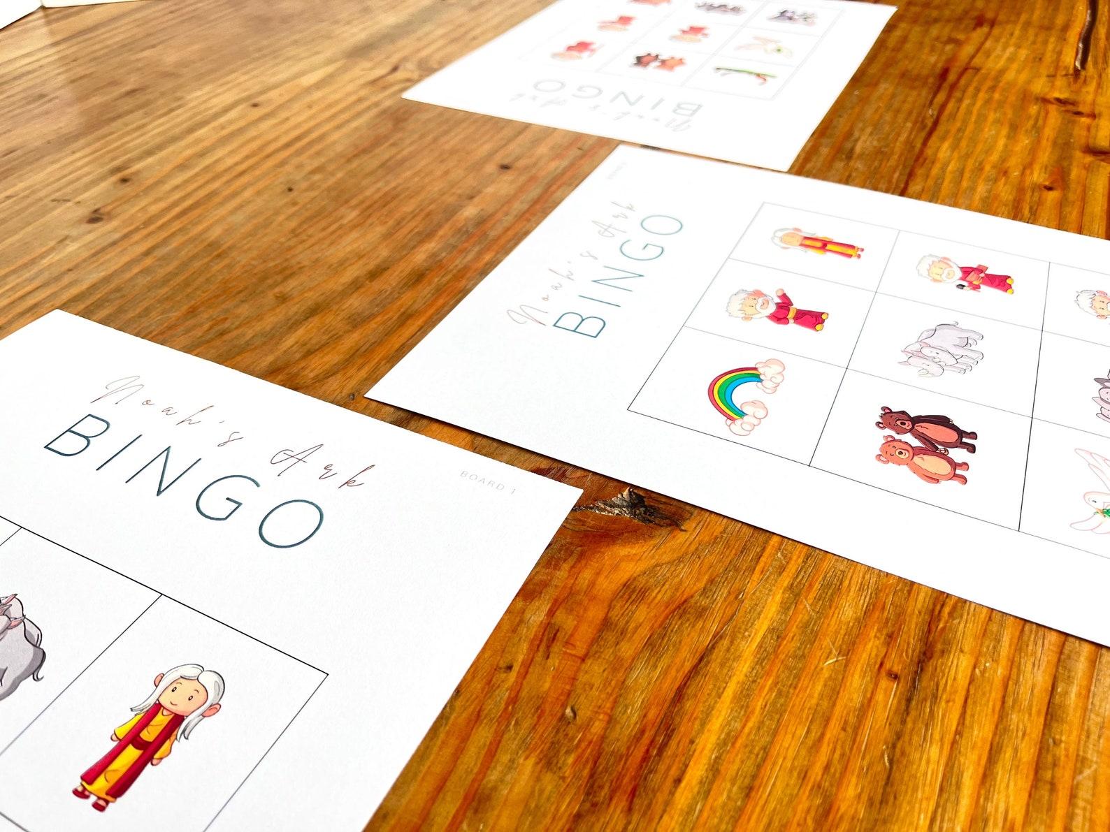 Bible Game for Kid Noahs Ark Bingo Printable Game for Bible Story Bingo ...