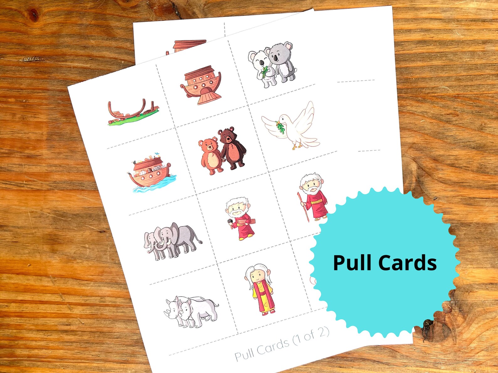 Bible Game for Kid Noahs Ark Bingo Printable Game for Bible Story Bingo ...