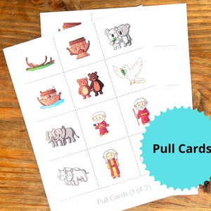 Bible Game for Kid Noahs Ark Bingo Printable Game for Bible Story Bingo ...