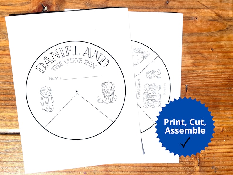 Daniel in the Lions Den Craft for Kid Bible Story Printable Christian ...