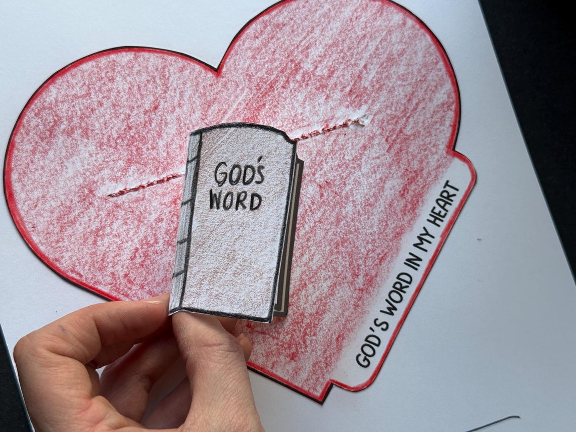 Valentines Day Bible Craft for Kid Christian Valentine Church Craft for ...