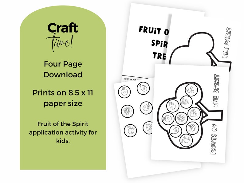 Fruit of the Spirit Craft Activity Teaching Fruits of the Spirit to Kid ...