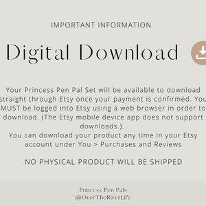 Pen Pal Kit Princess Activities Kids Letter Template Writing Prompts ...