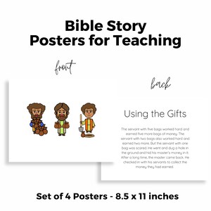 Parable of the Talents Teaching Aid for Kid Bible Story Poster ...