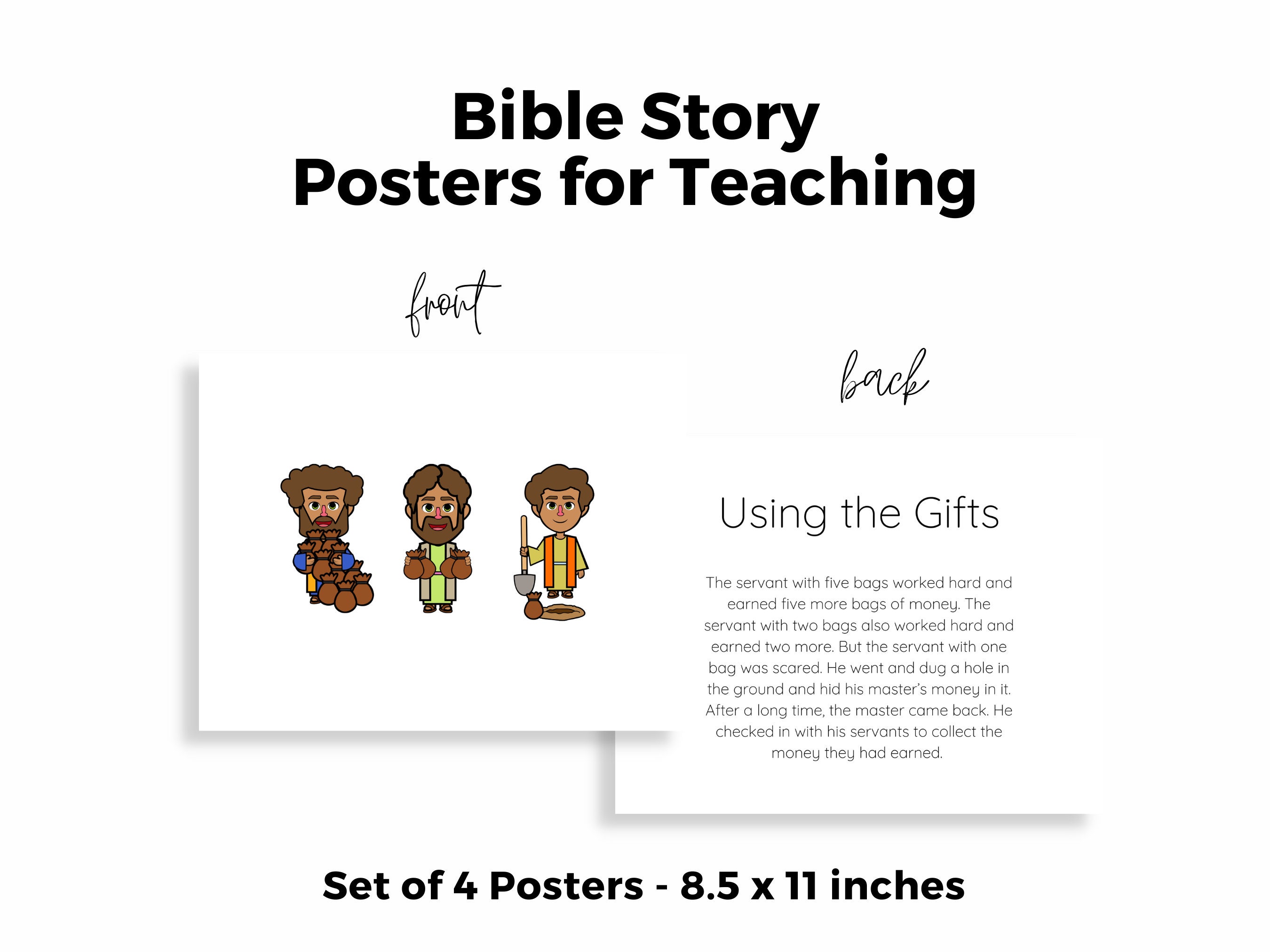 Parable of the Talents Teaching Aid for Kid Bible Story Poster ...