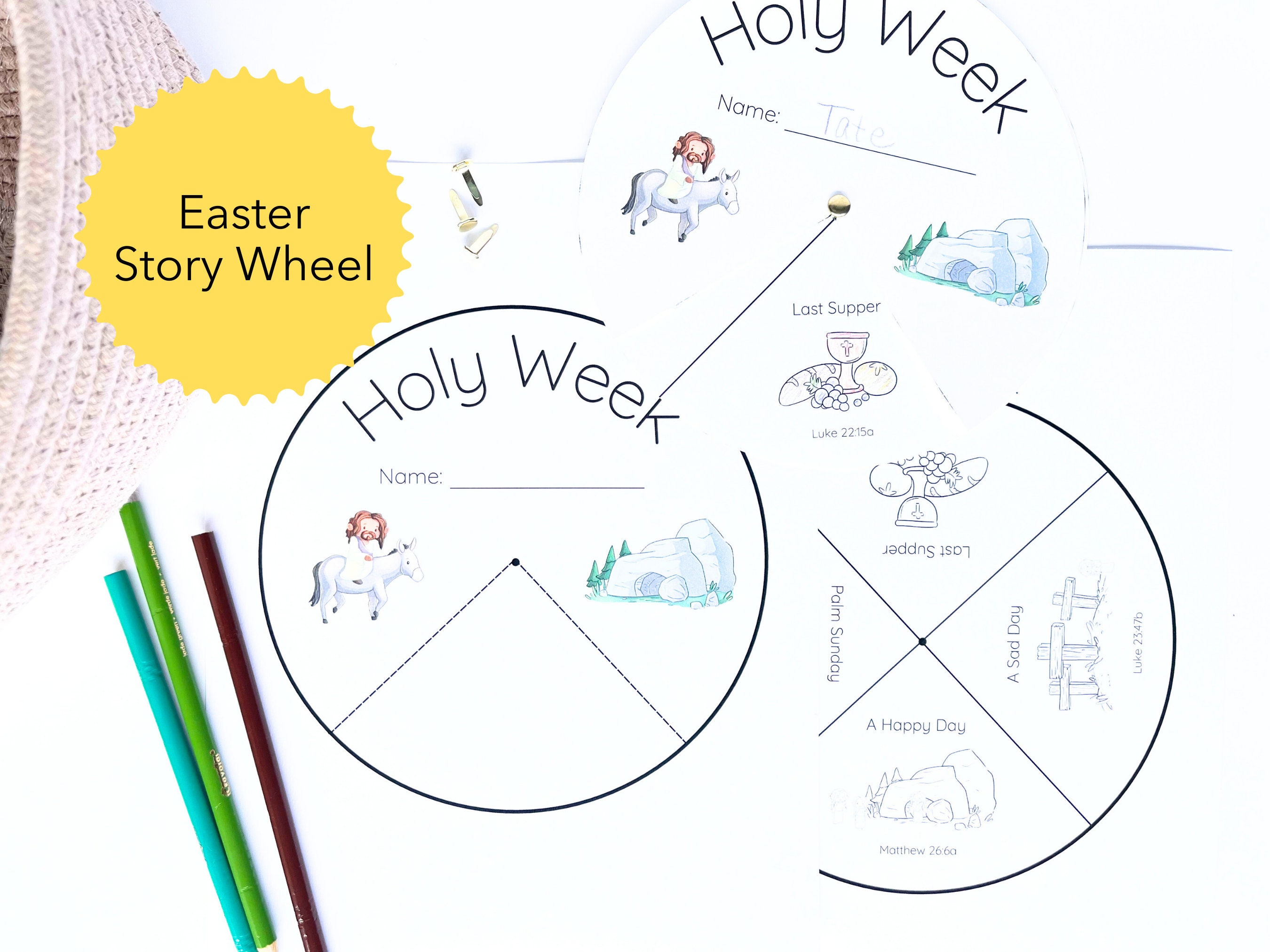 Printable Easter Activity Bundle for Kids Christian Easter Story Crafts ...