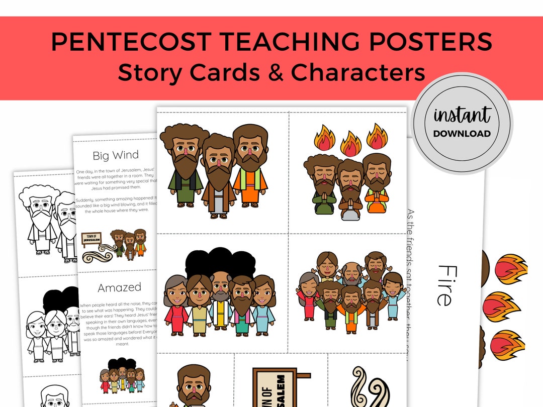 Pentecost Teaching Material for Kid Sunday School Acts Bible Story ...