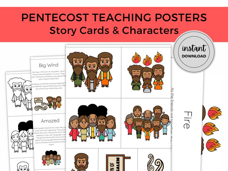 Pentecost Teaching Material for Kid Sunday School Acts Bible Story ...