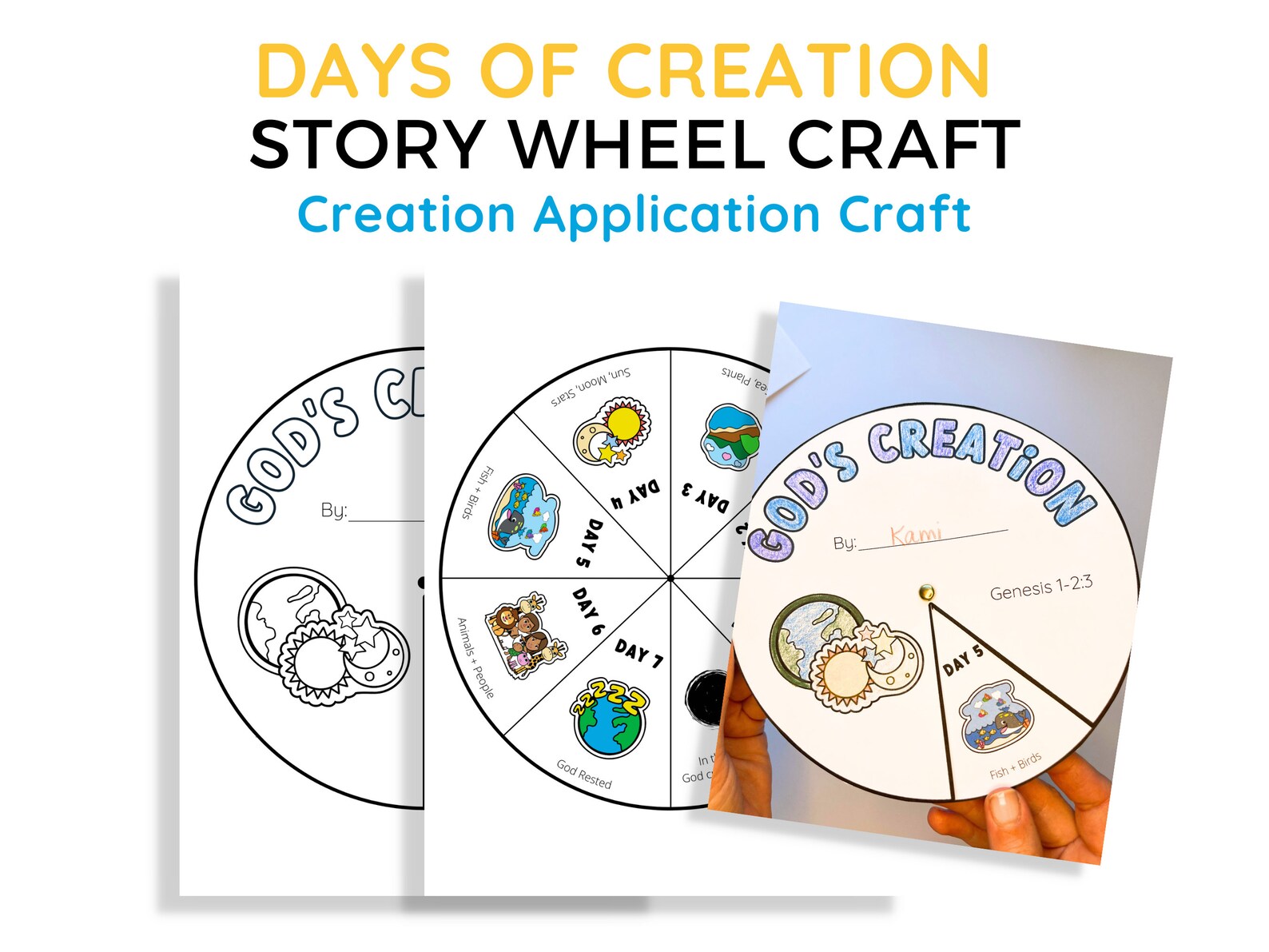 Days of Creation Kid Craft Gods Creation Story Wheel Sunday School ...