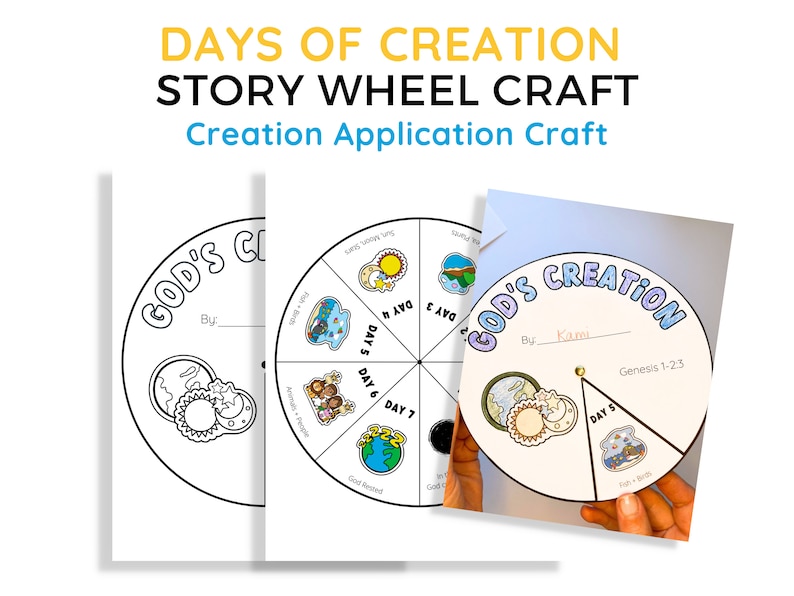 Days of Creation Kid Craft Gods Creation Story Wheel Sunday School ...