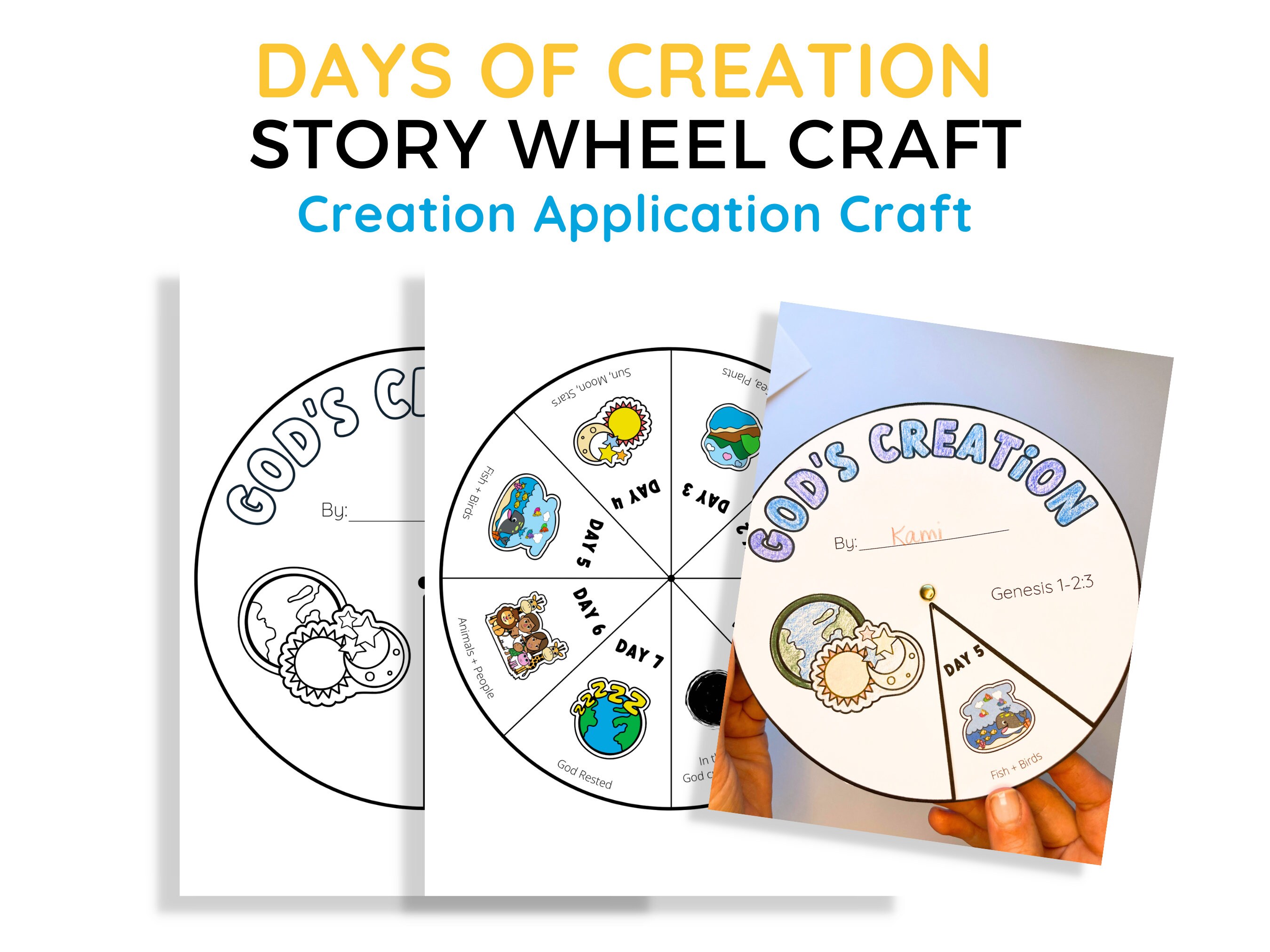Days of Creation Kid Craft Gods Creation Story Wheel Sunday School ...