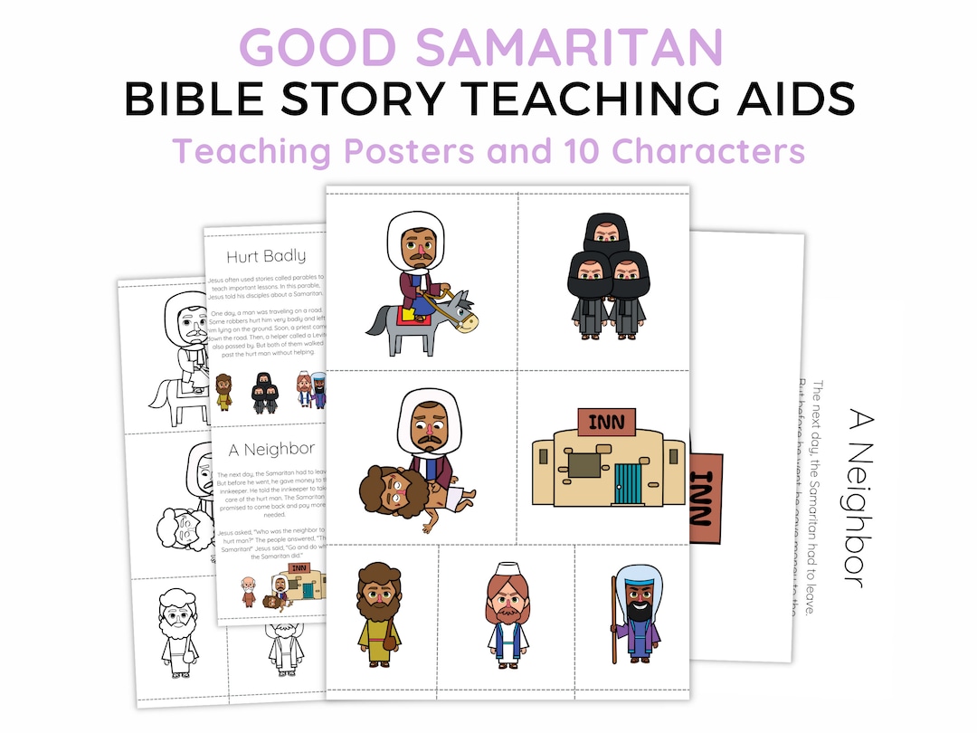 Good Samaritan Teaching Aid Bible Story Poster Samaritan Story ...
