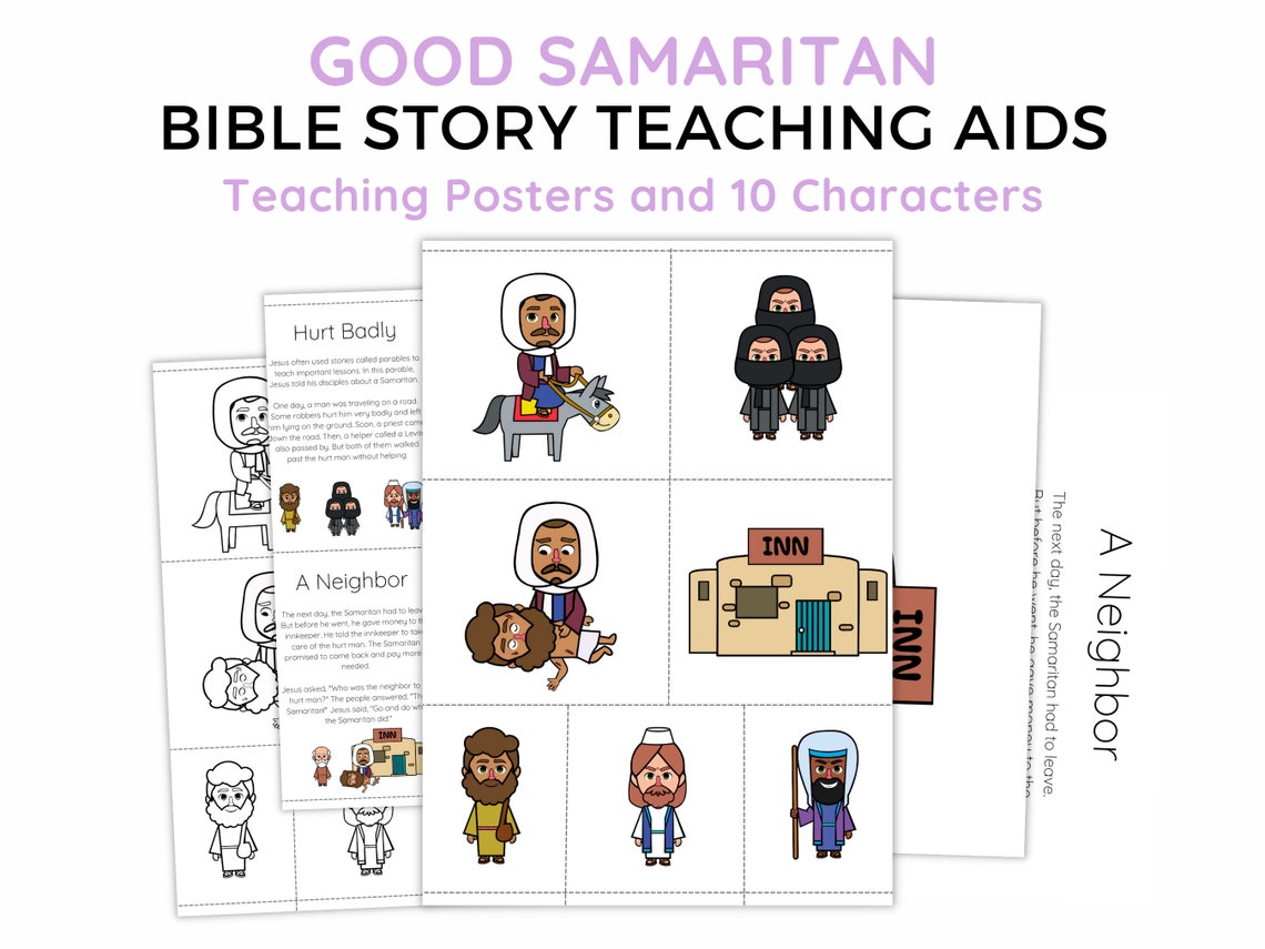 Good Samaritan Teaching Aid Bible Story Poster Samaritan Story ...