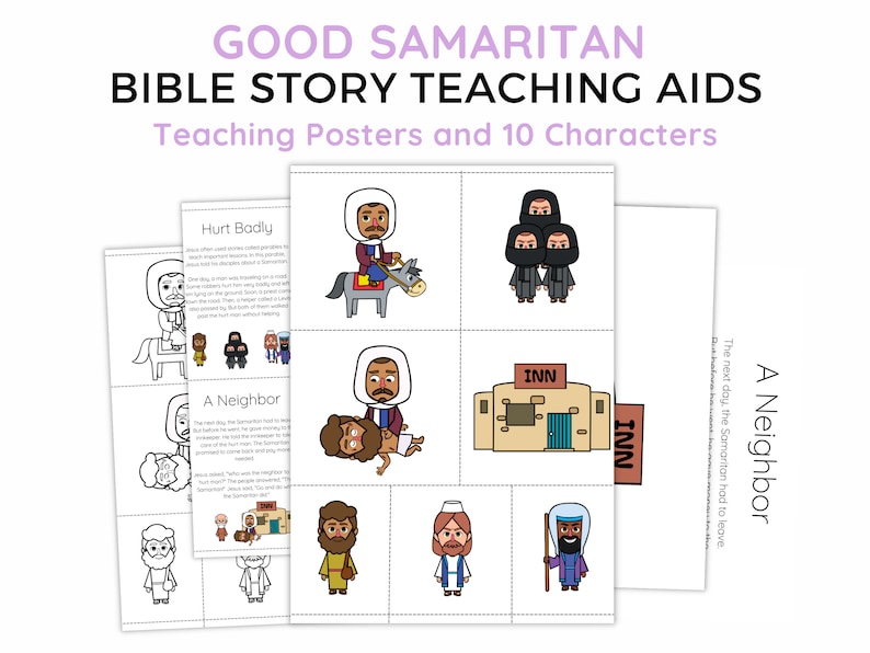 Good Samaritan Teaching Aid Bible Story Poster Samaritan Story ...