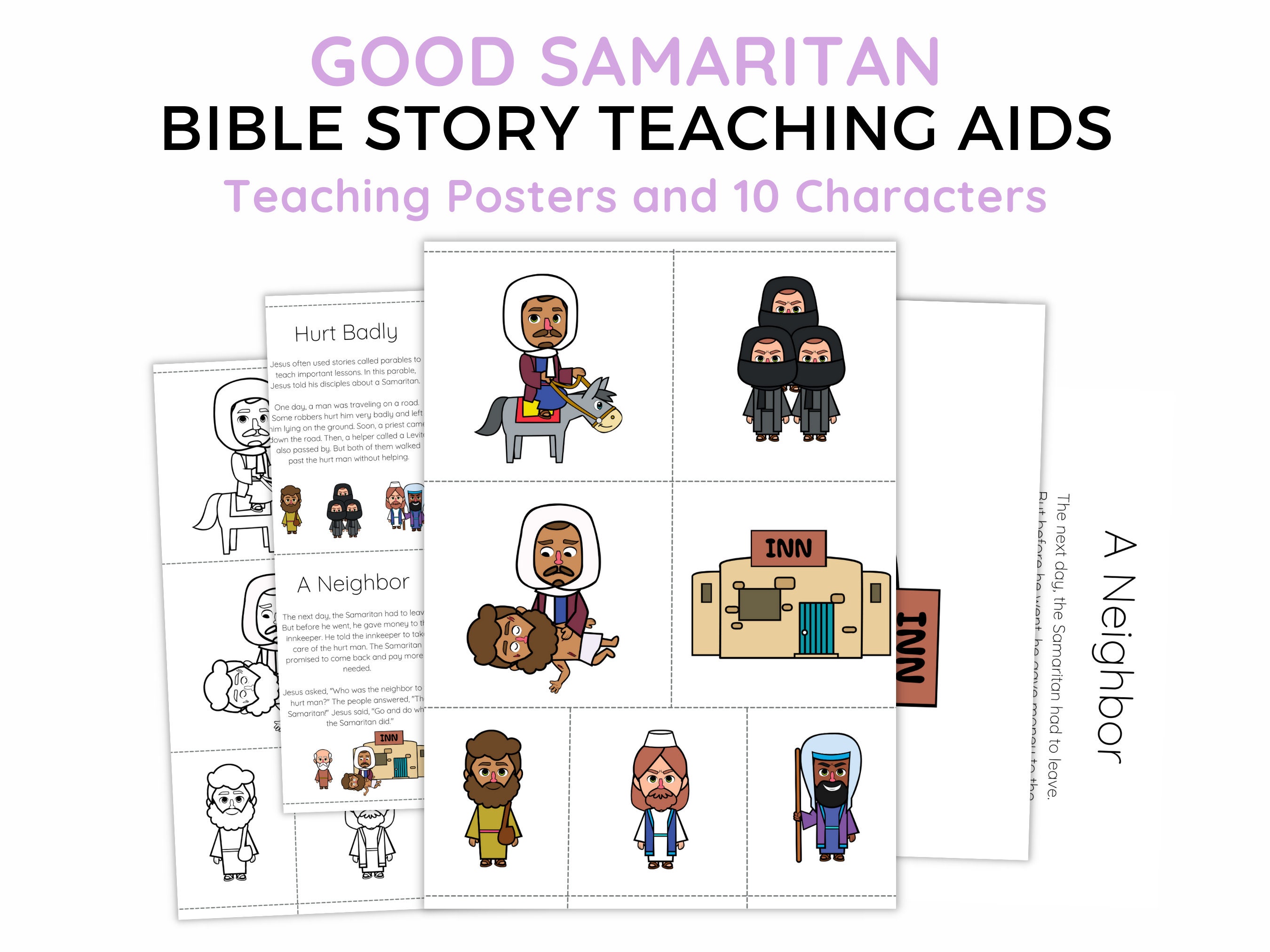 Good Samaritan Teaching Aid Bible Story Poster Samaritan Story ...