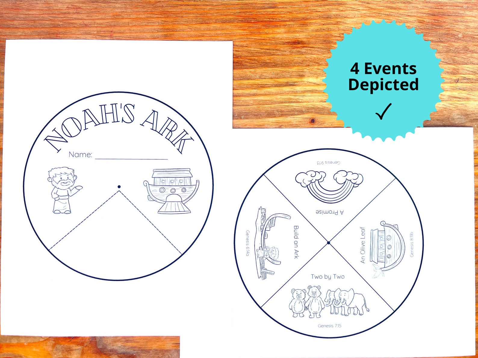 Noahs Ark Craft for Kid Bible Story Printable Christian Kid Story ...