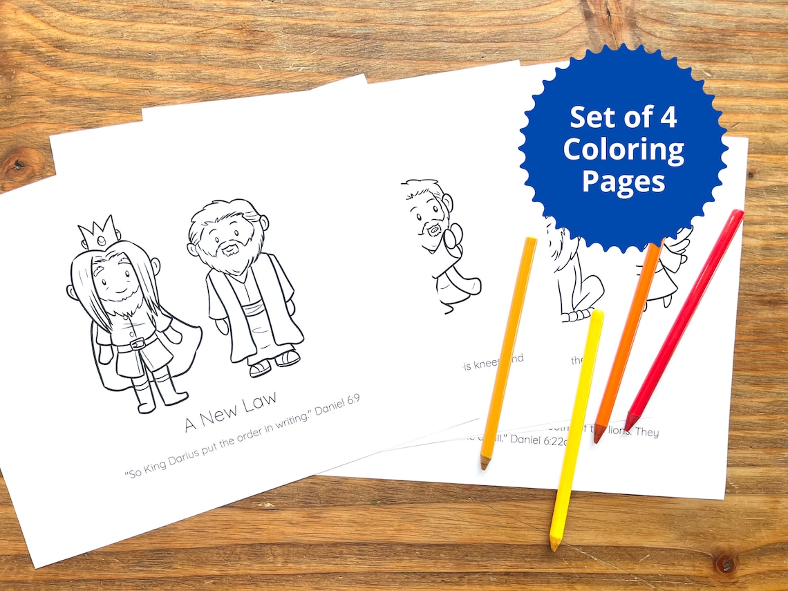 Daniel and the Lions Den Coloring Page Preschool Printable Lions Den ...