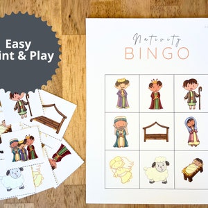 Nativity Bingo Game Printable Nativity Bible Bingo Christmas Nativity ...