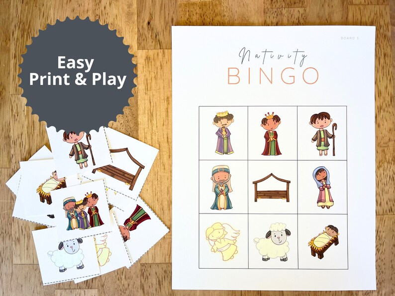 Nativity Bingo Game Printable Nativity Bible Bingo Christmas Nativity ...