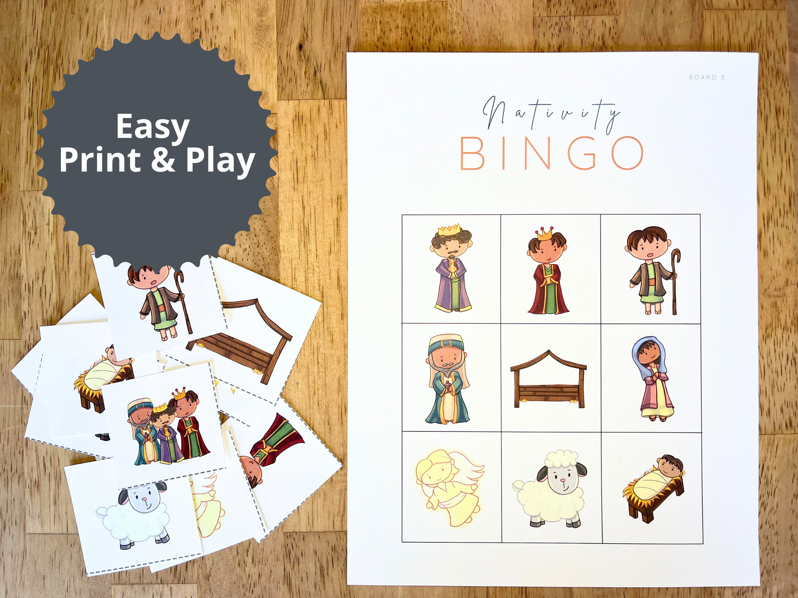 Nativity Bingo Game Printable Nativity Bible Bingo Christmas Nativity ...