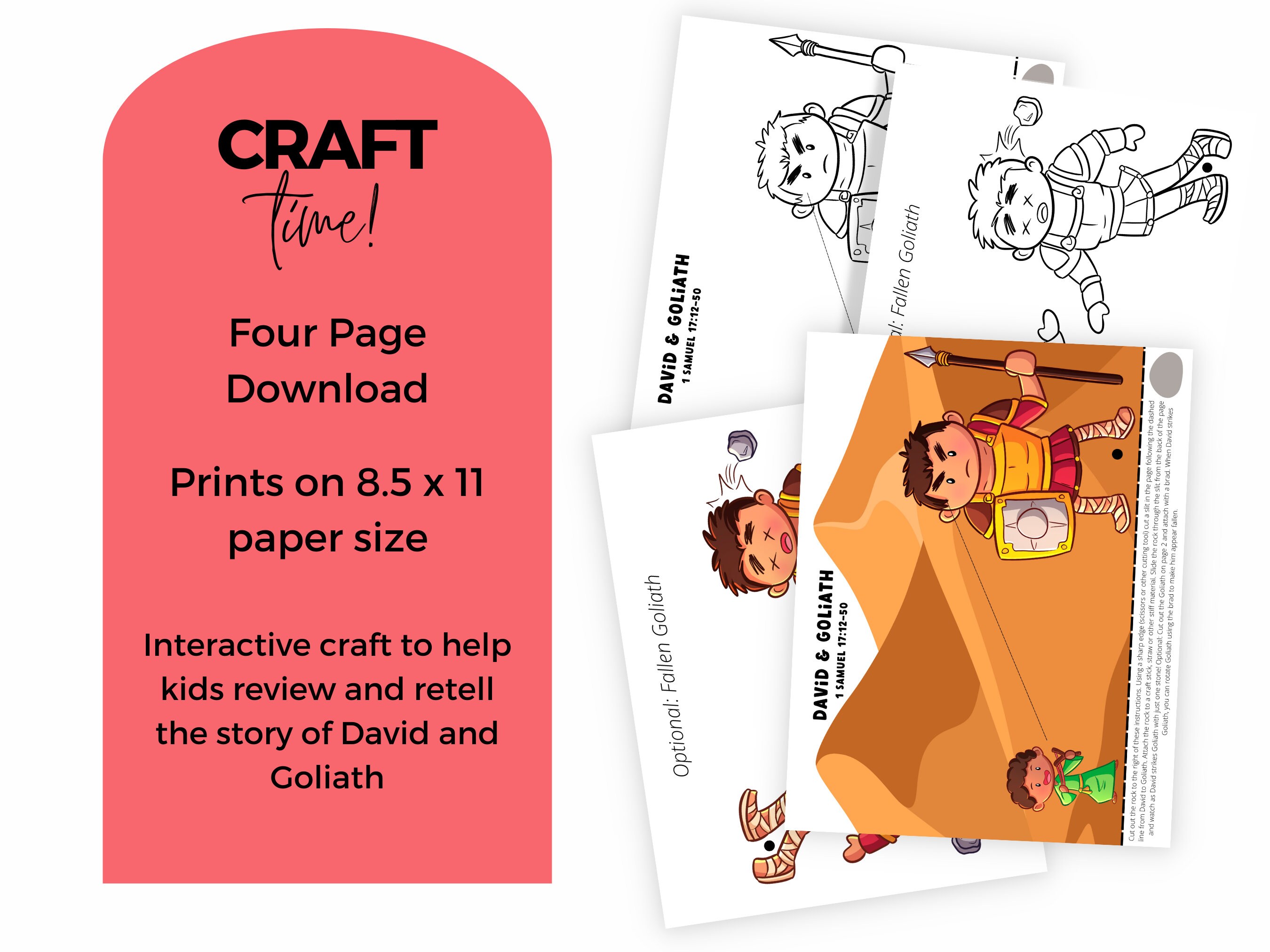 David and Goliath Craft Activity Interactive David and Goliath Bible ...