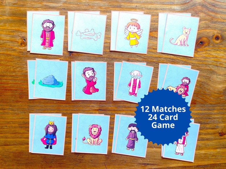 Daniel and the Lions Den Bible Memory Game for Kid Printable Bible ...