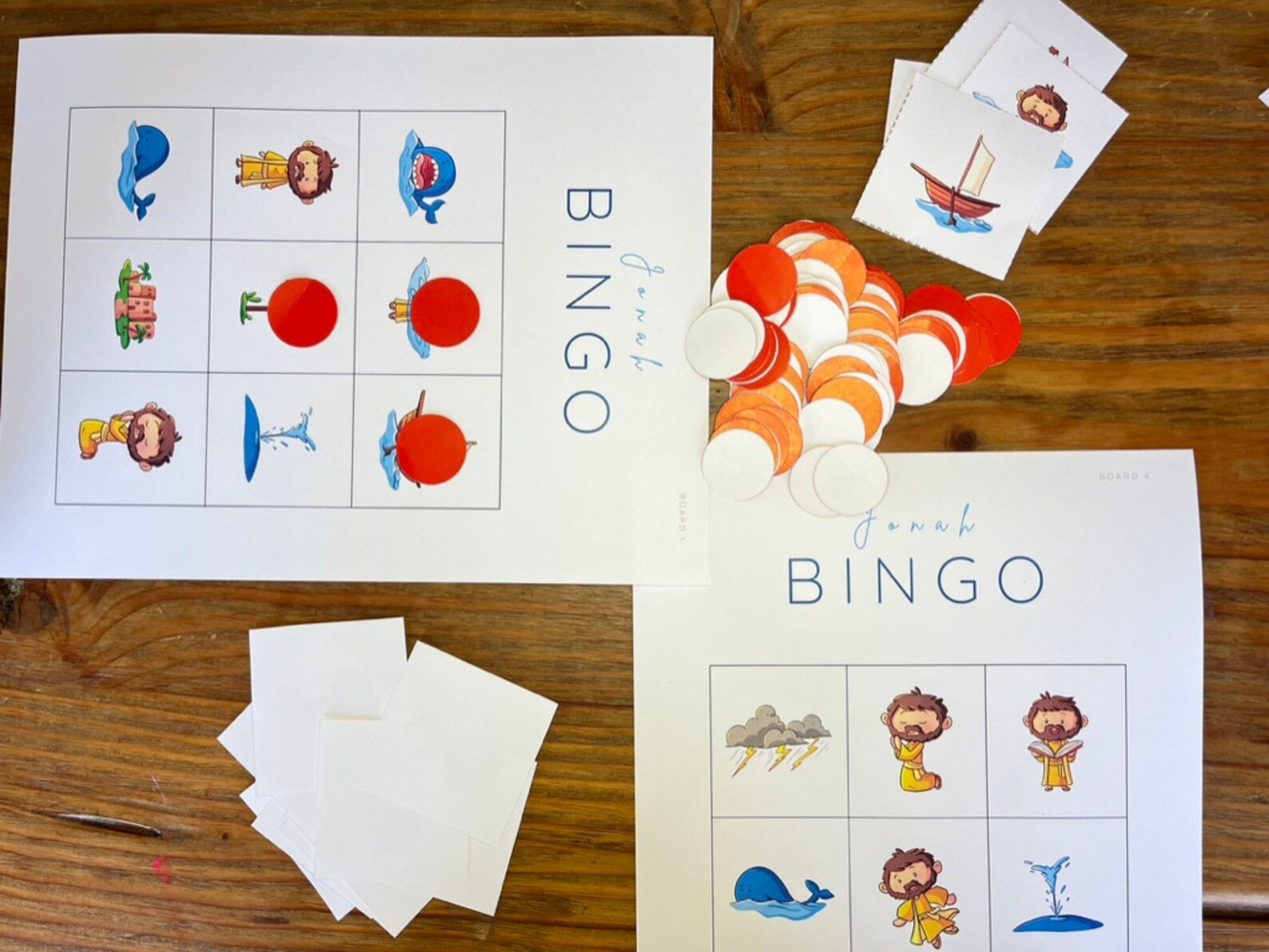 Jonah and the Whale Game Sunday School Bible Story Bingo Printable ...