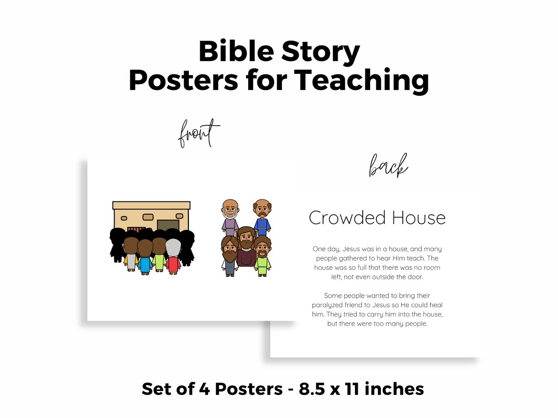 Jesus Heals a Paralyzed Man Teaching Posters Story Cards Character ...