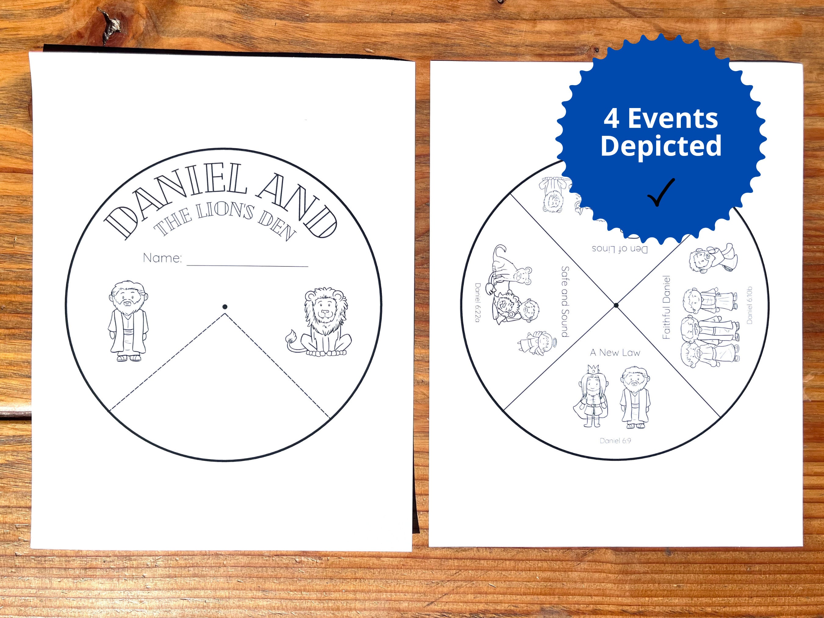 Daniel in the Lions Den Craft for Kid Bible Story Printable Christian ...