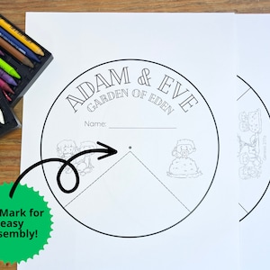 Adam and Eve Craft Sunday School Activity Garden of Eden Story Wheel ...