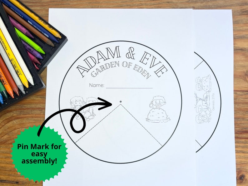 Adam and Eve Craft Sunday School Activity Garden of Eden Story Wheel ...
