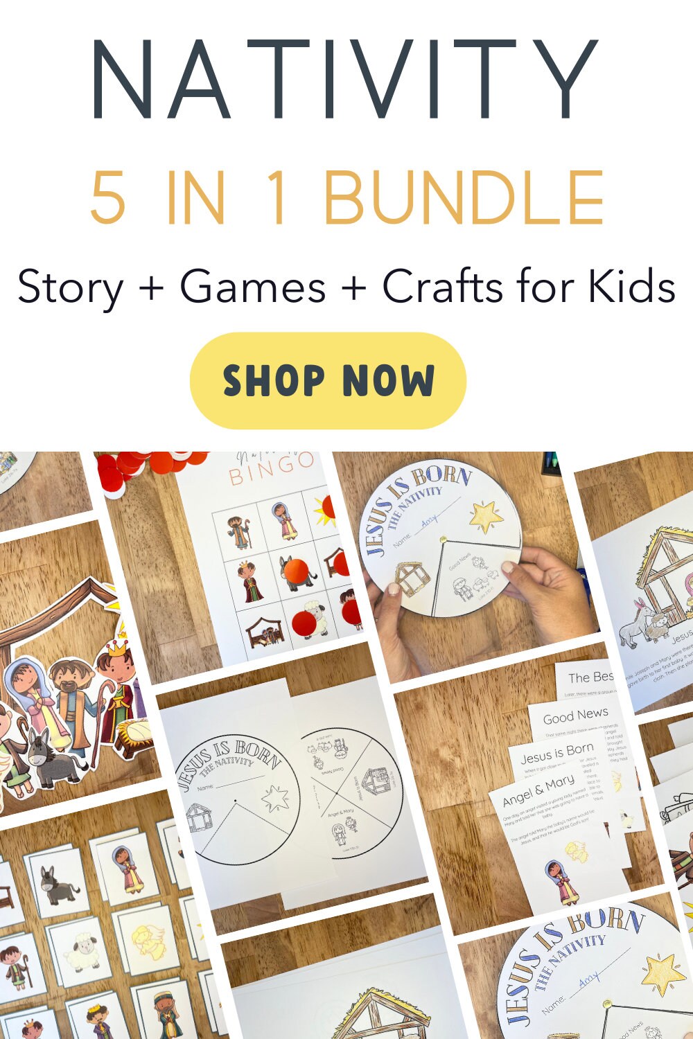 Nativity Activity Bundle Kid Nativity Craft Christmas Activity Pack ...