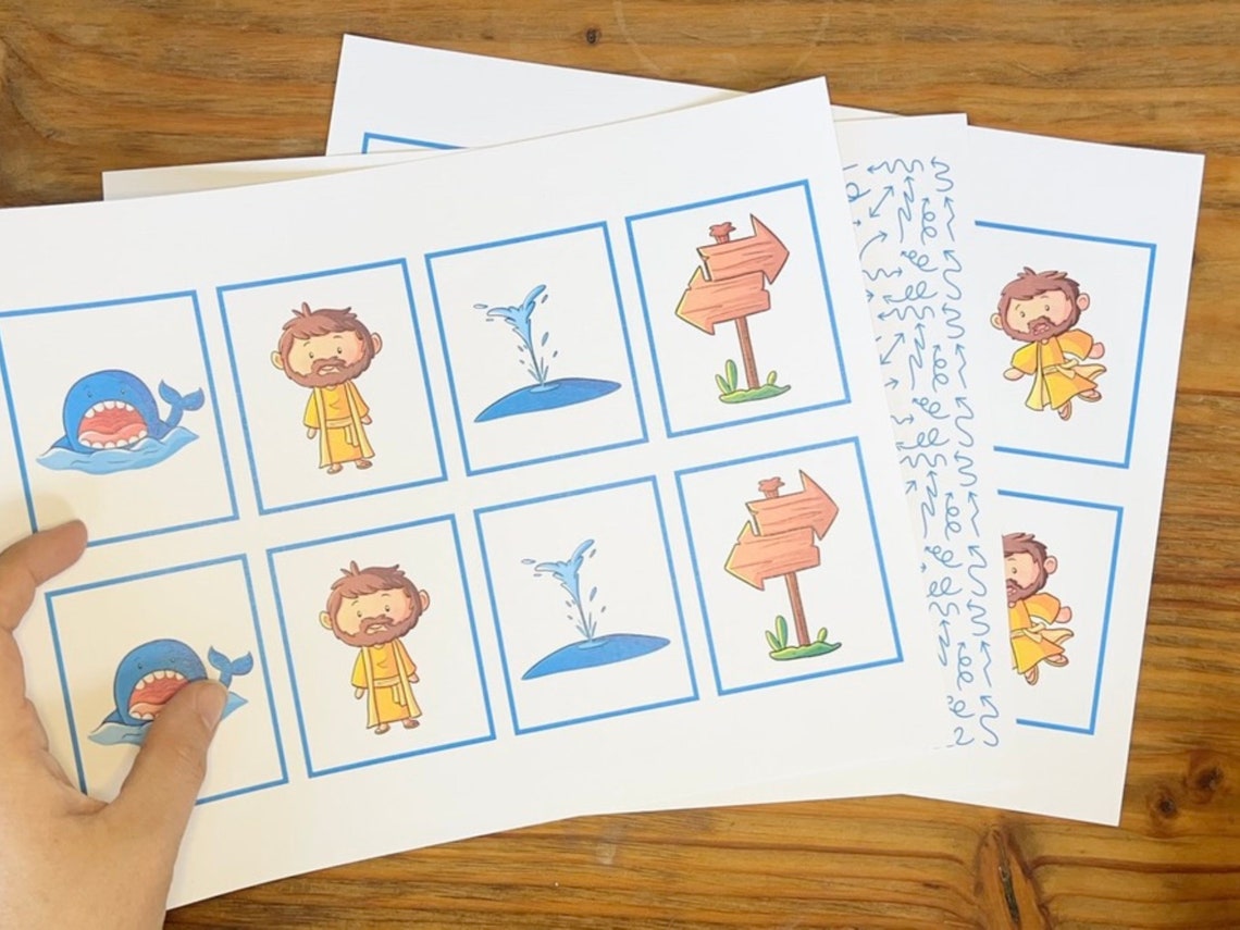 Jonah Memory Game Printable Jonah Bible Lesson for Kid Jonah Bible ...