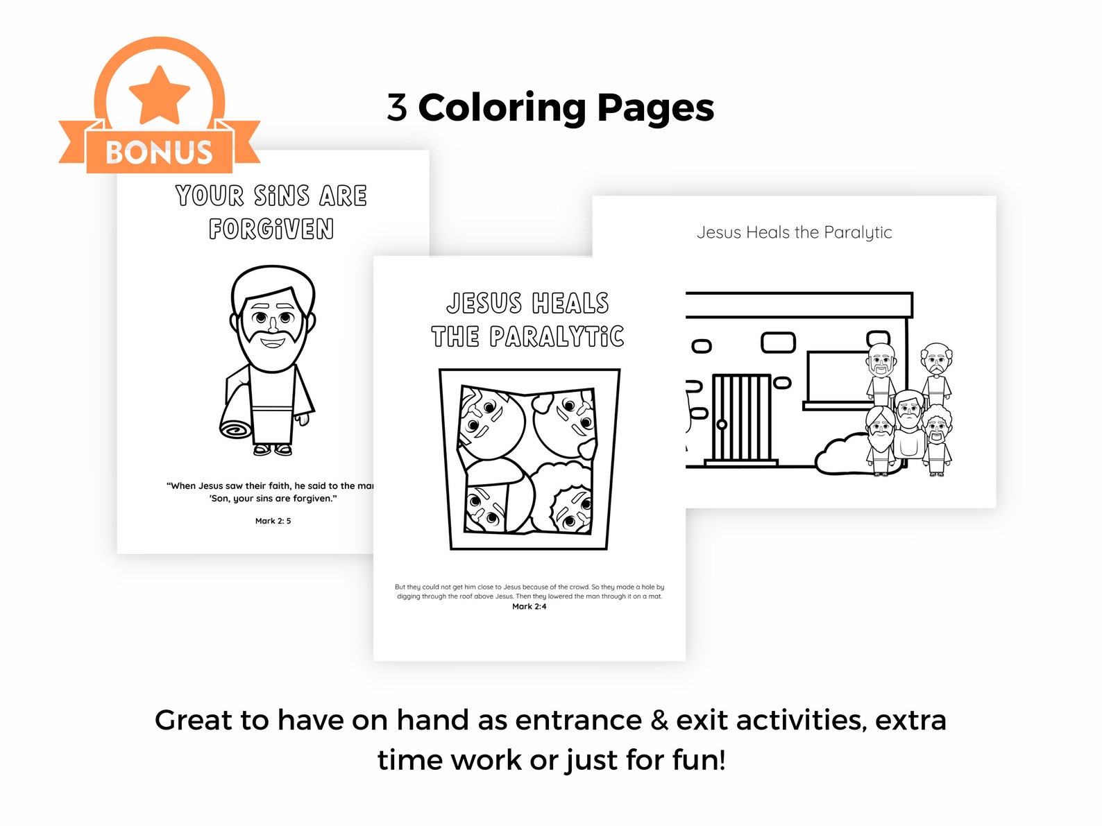 Jesus Heals a Paralyzed Man Teaching Posters Story Cards Character ...