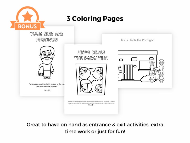 Jesus Heals a Paralyzed Man Teaching Posters Story Cards Character ...