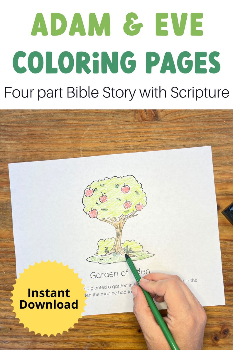 Adam and Eve Coloring Page for Preschool Adam and Eve Coloring Sheet ...