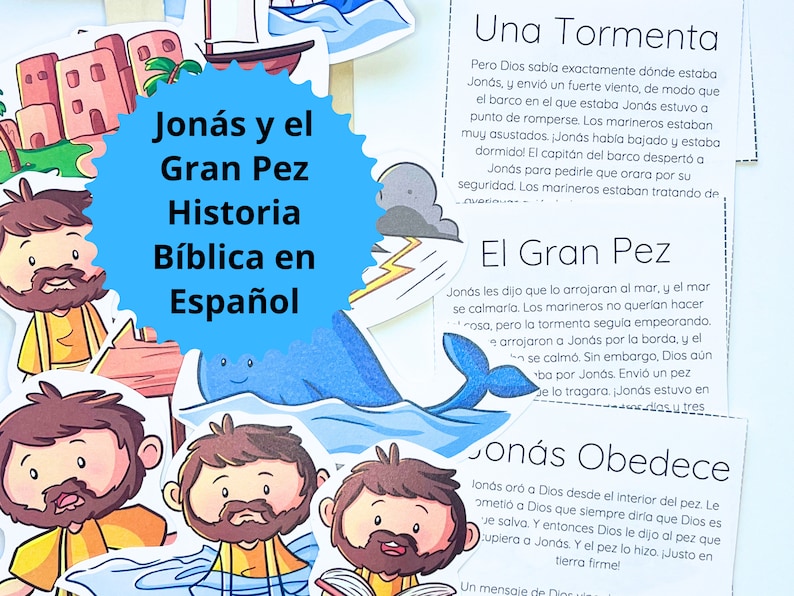 Jonah and the Whale Bible Story in Spanish Jonah and the Big Fish ...