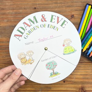 Adam and Eve Craft Sunday School Activity Garden of Eden Story Wheel ...